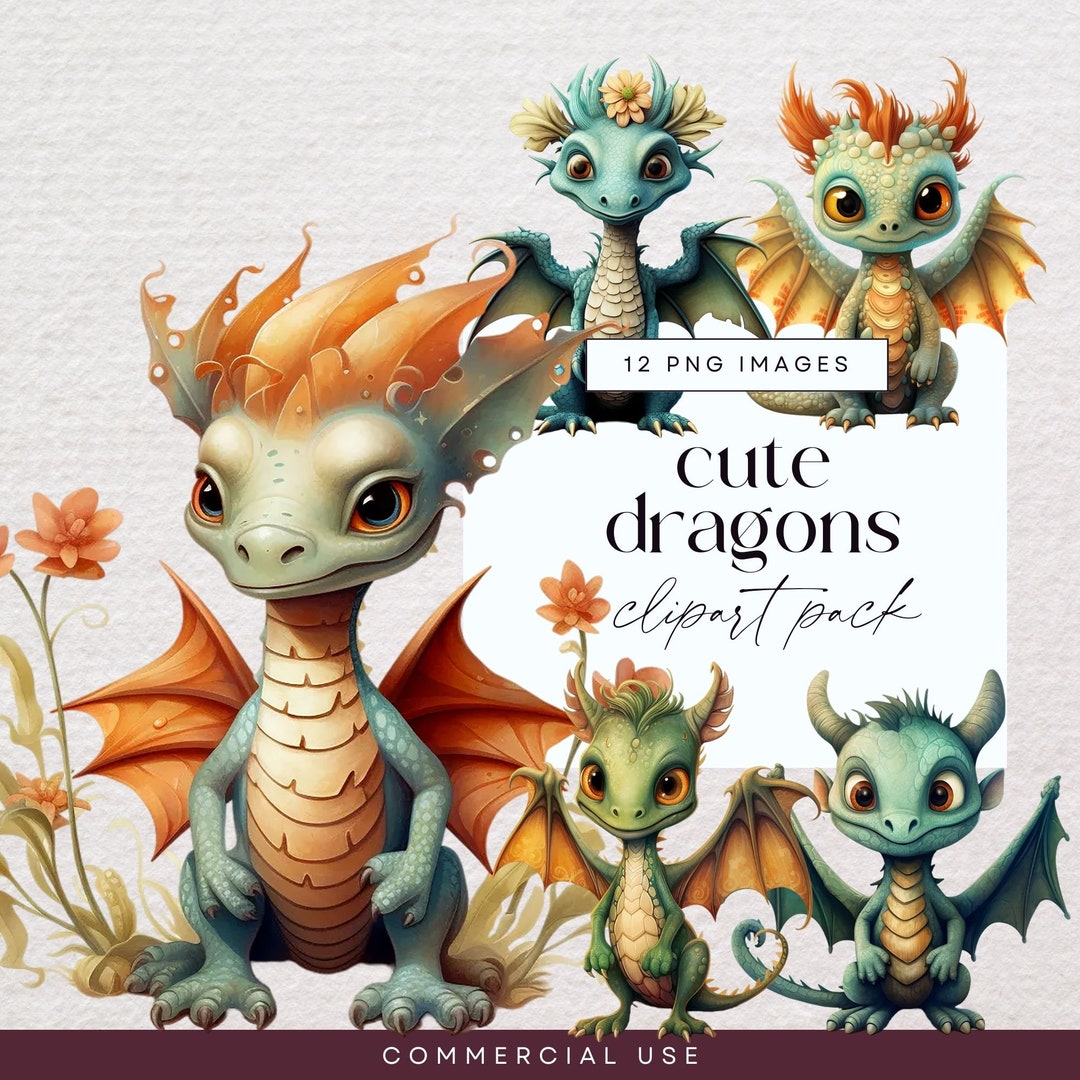 Little Dragons Clipart, Magical Creature Clip Art, Fairytale Junk ...