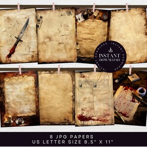 Murder Mystery Junk Journal, Crime Scrapbooking Papers, DIGITAL ...