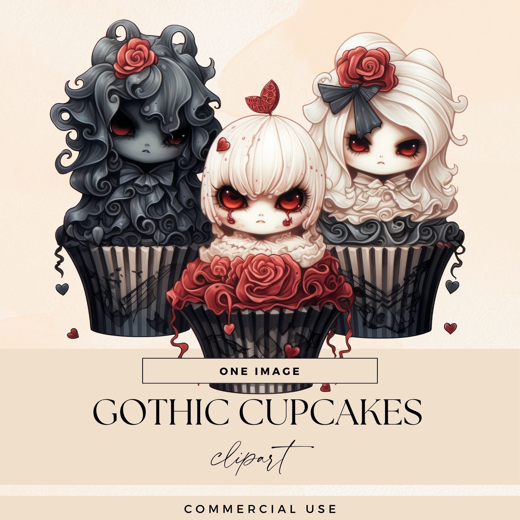 Cute Gothic Cupcake Clipart, Transparent Pngs, Birthday Invitation Clip ...