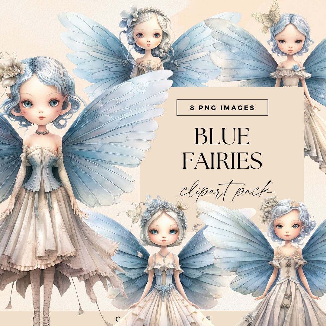 Cute Fairies Clipart, Transparent Pngs, Watercolor Winter Winged Doll ...