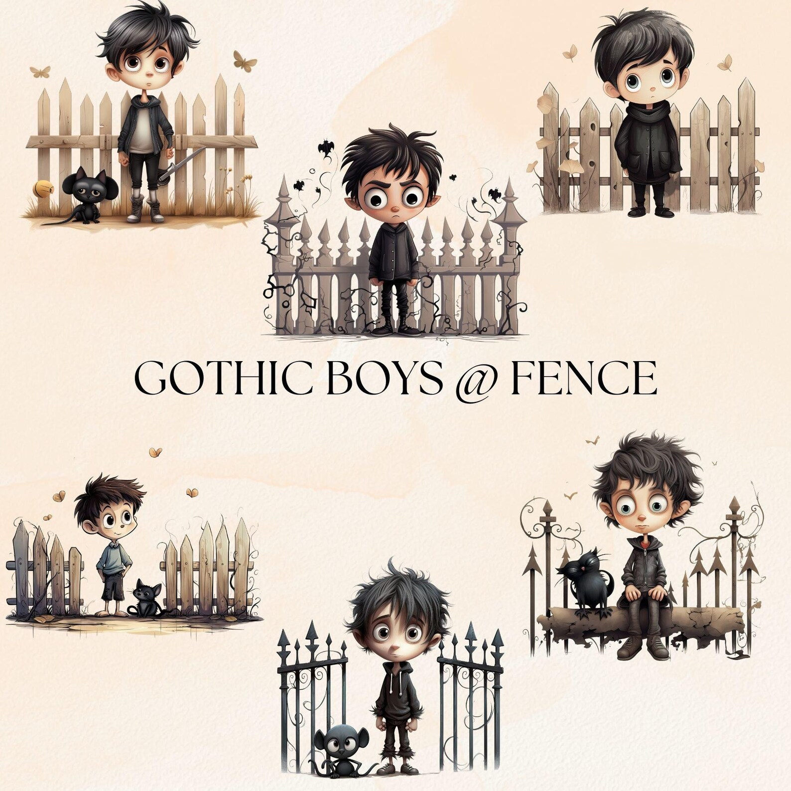 Gothic Boy Clipart, Transparent Pngs, Watercolor Paper Dolls, Junk ...