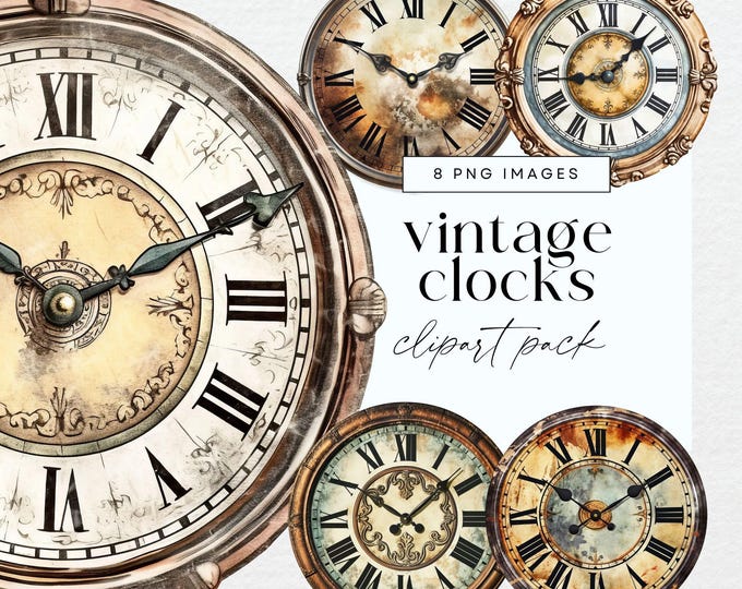 Clock Face Clipart Analog Clock Png Digital Download Vintage Clock PNG ...
