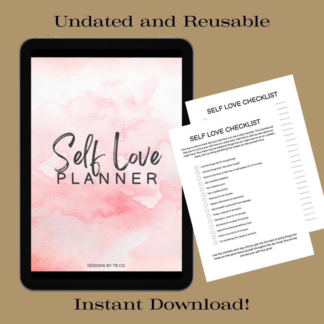 Self-love Planner - Printable PDF for Personal Growth, Self-care, and ...