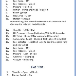 Piper PA28 Cherokee/warrior Pilot Checklist - Etsy