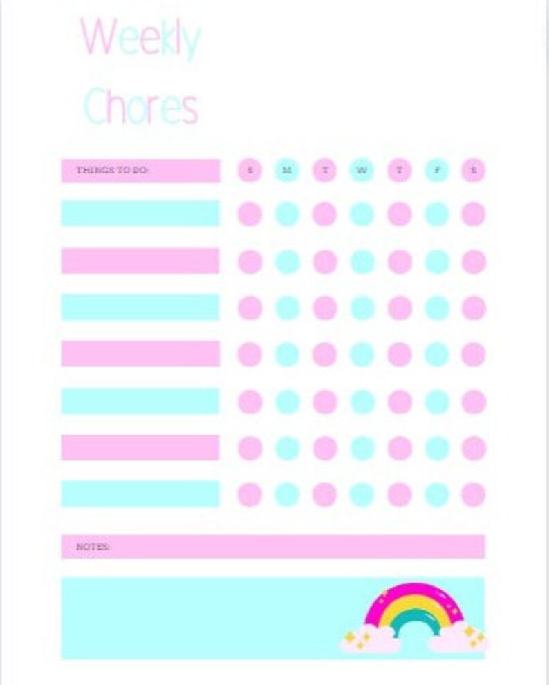 Kids Chore Chart Editable - Etsy