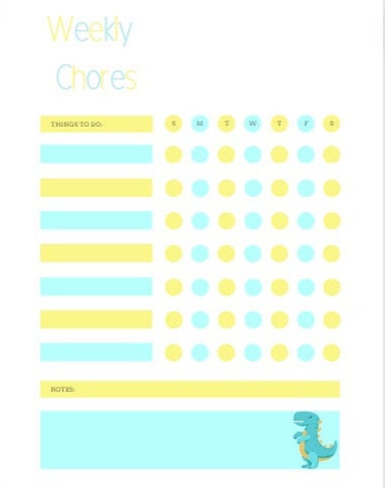 Kids Chore Chart Editable - Etsy