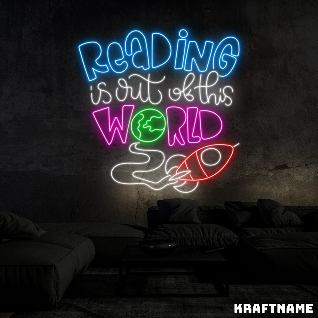 Reading is Out of This World Neon Sign Reading is Out of This - Etsy