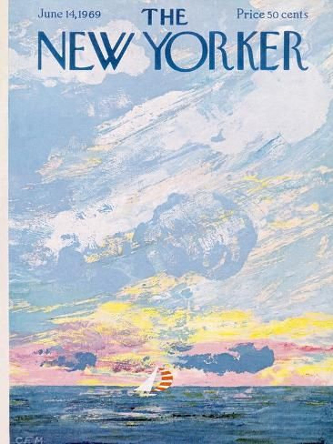 The New Yorker Magazine Cover Set of 6, Gallery Wall Art Set of 6, Blue ...