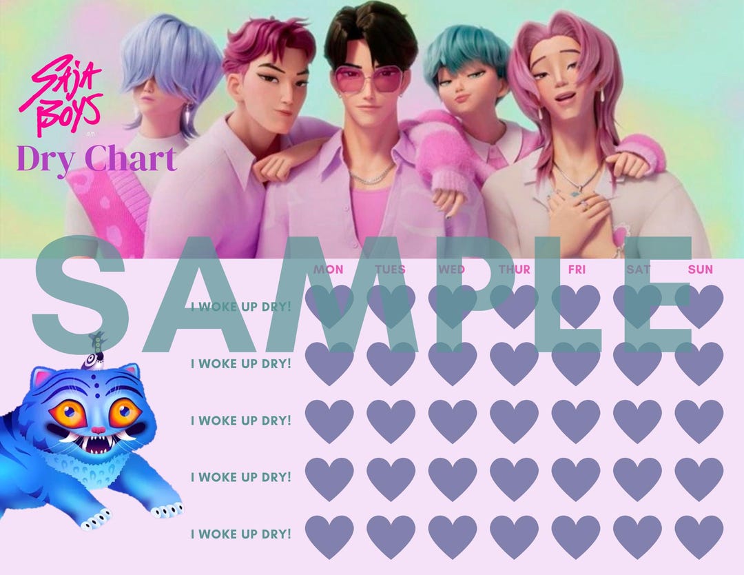 Saja Boys Potty Chart / KPOP Demon Hunter Potty Chart / Toilet Chart ...