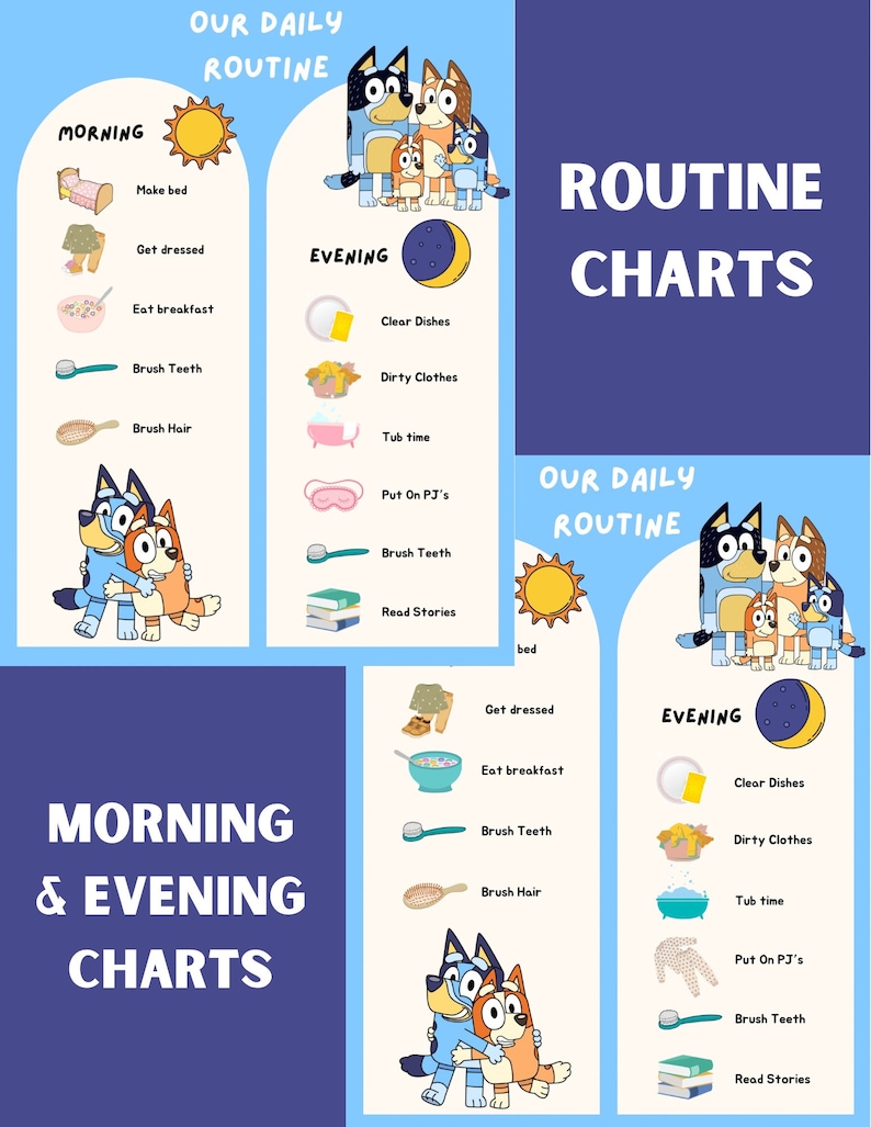 Bluey Daily Routine Chart / Morning and Evening Routines - Etsy