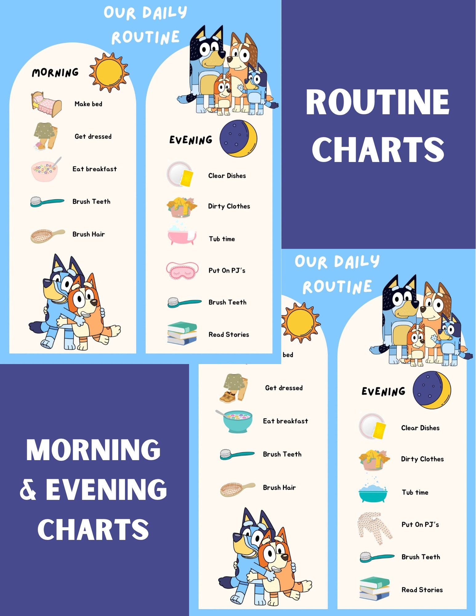 Bluey Daily Routine Chart / Morning and Evening Routines - Etsy Canada