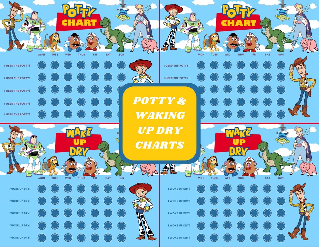 Toy Story Potty and Wake up Dry Sticker Chart / Buzz Lightyear Potty ...
