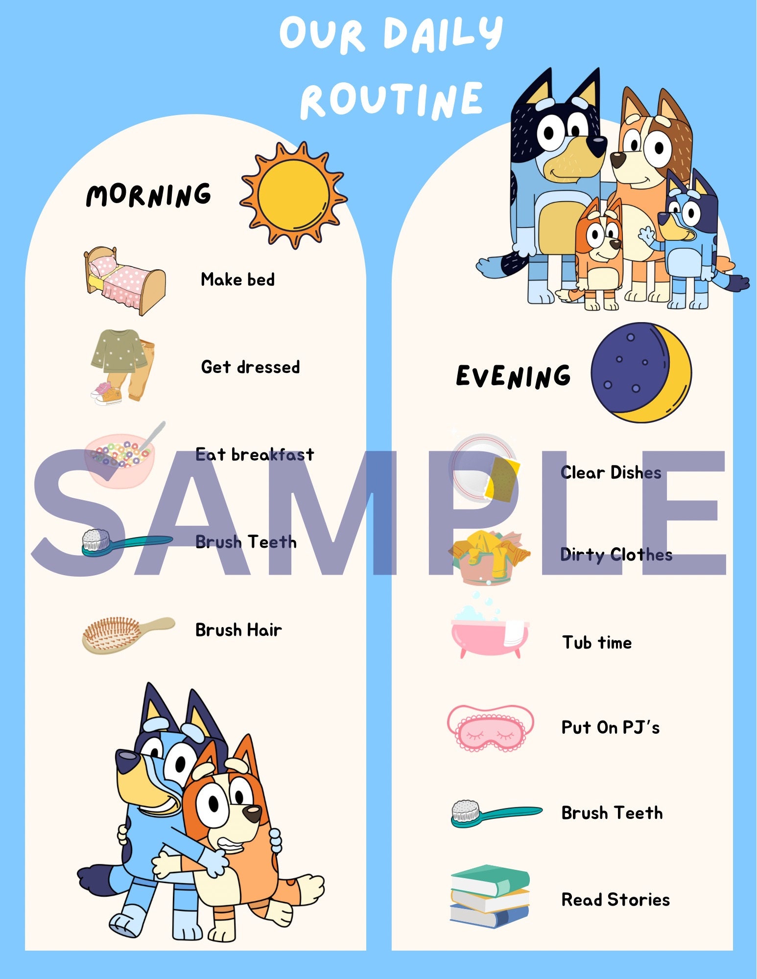 Bluey Daily Routine Chart / Morning and Evening Routines - Etsy
