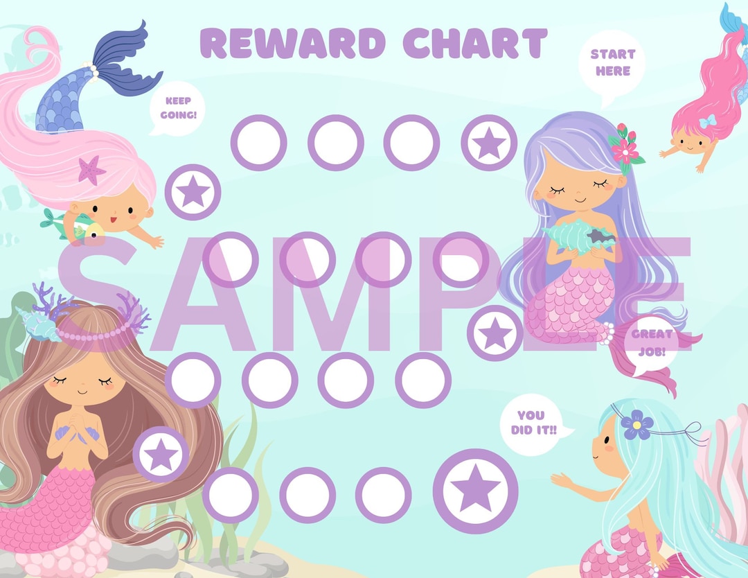Mermaid Reward Sticker Chart / Mermaid Potty Chart / Toilet Training ...