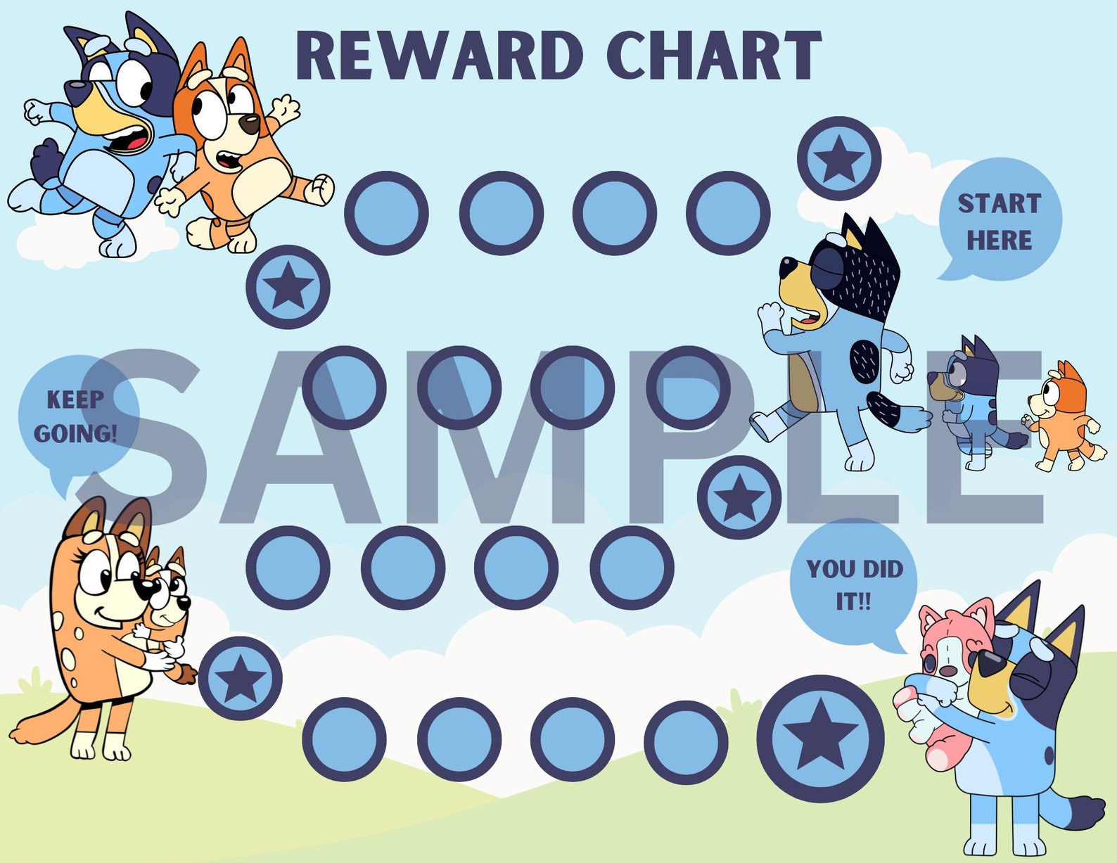 Bluey Reward Sticker Chart / Bluey Potty Chart / Toilet - Etsy