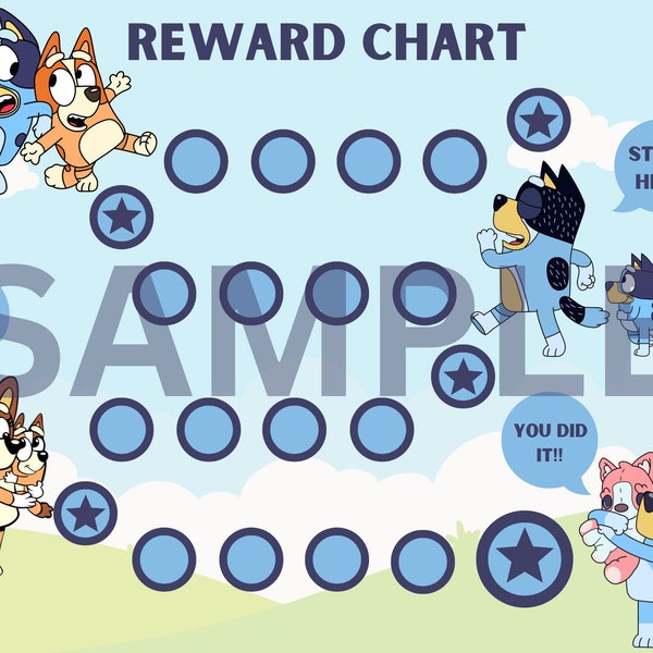 Bluey Reward Chart Stickers - Etsy