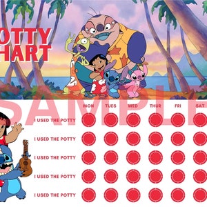 Lilo & Stitch Potty Chart / Reward Chart / Sticker Chart / Toilet ...