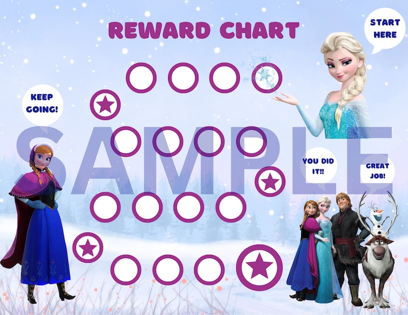 Two Charts Frozen 1 & 2 Reward Charts / Potty Training Sticker Chart ...