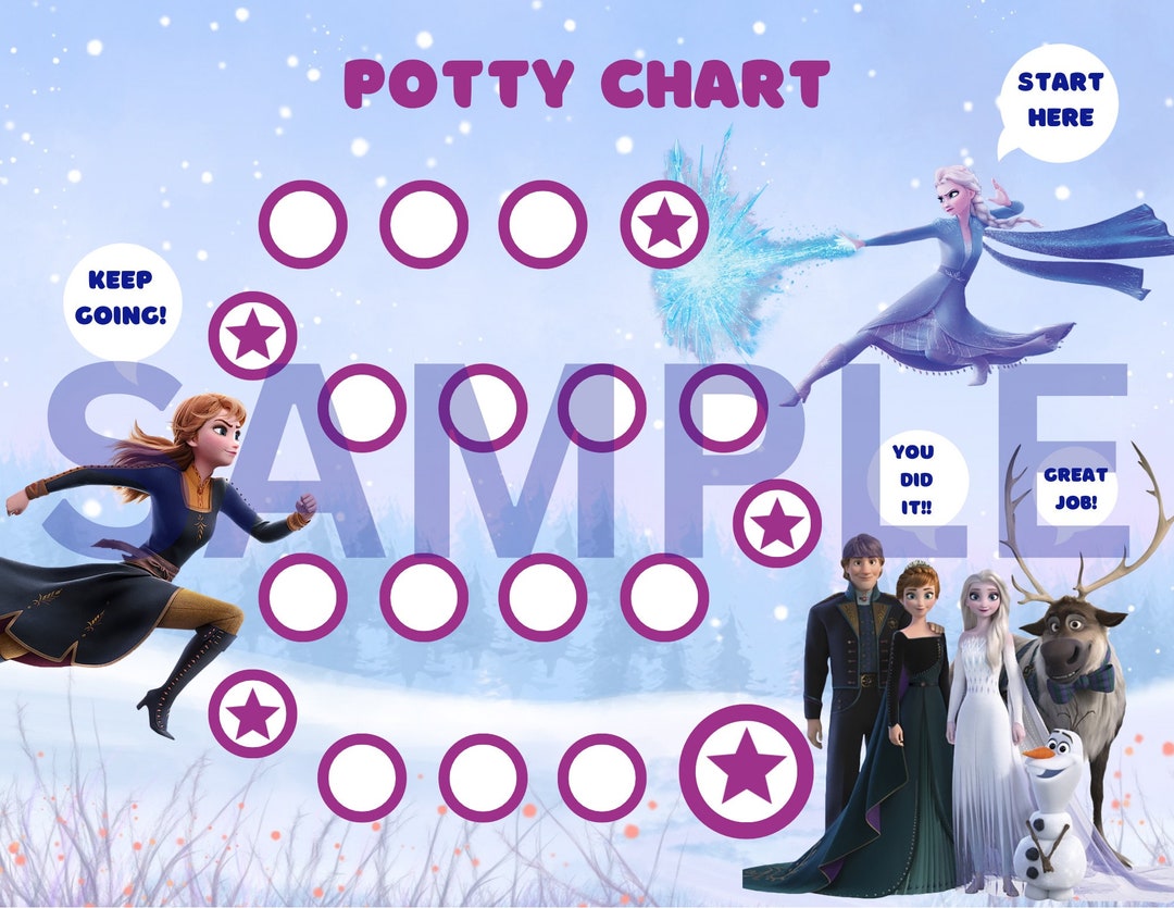 Two Charts Frozen 1 & 2 Reward Charts / Potty Training Sticker Chart ...