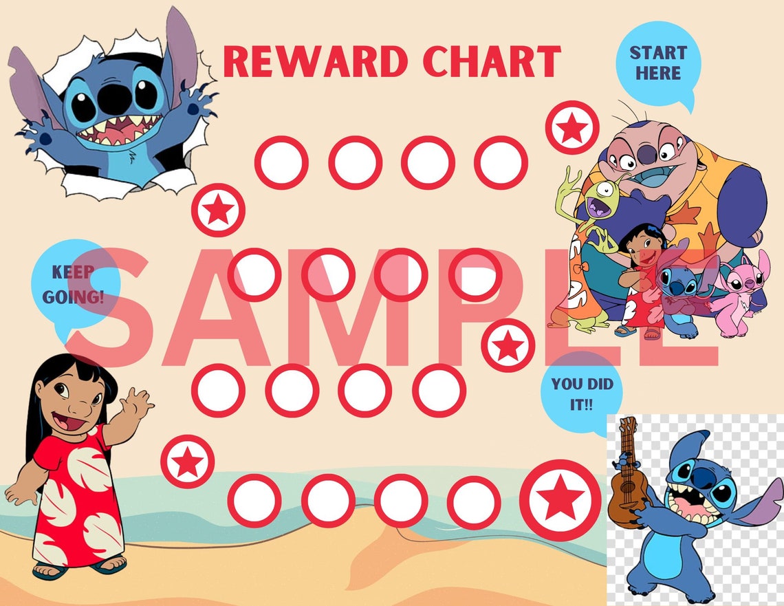 Lilo & Stitch Potty Chart / Reward Chart / Sticker Chart / Toilet ...