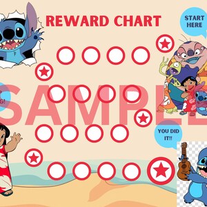 Lilo & Stitch Potty Chart / Reward Chart / Sticker Chart / Toilet ...