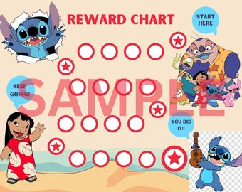 Lilo & Stitch Potty Chart / Reward Chart / Sticker Chart / Toilet ...