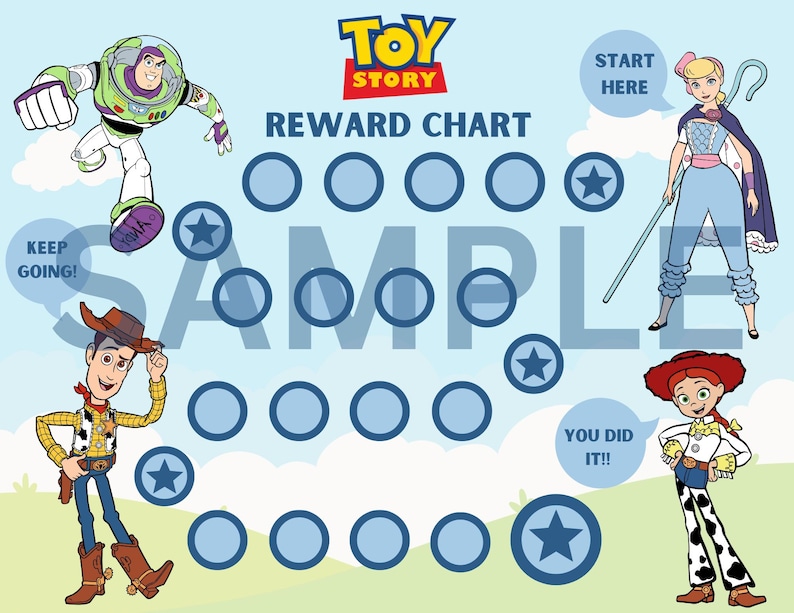 Toy Story Reward Sticker Chart / Buzz Lightyear Potty Chart / Toilet ...