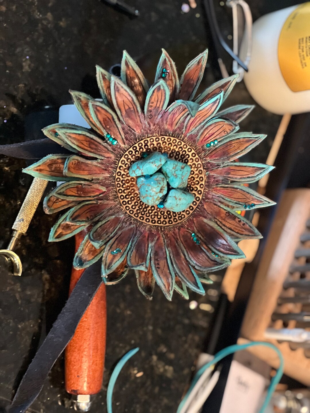 Leather Flower - Etsy