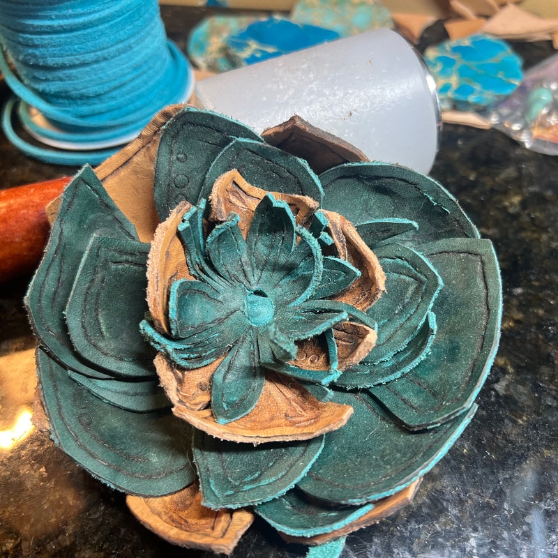 Leather Flowers - Etsy