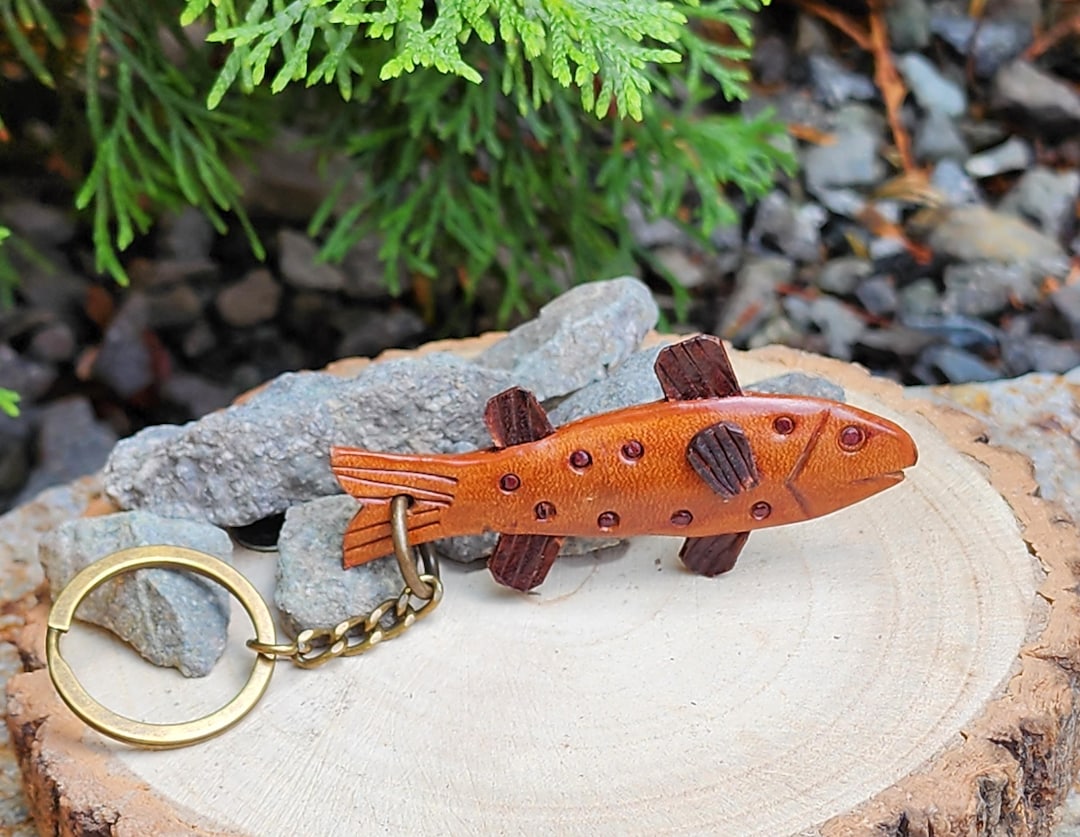 Miniature Leather Fish Keychain | Handmade Leather Keychain | Durable ...