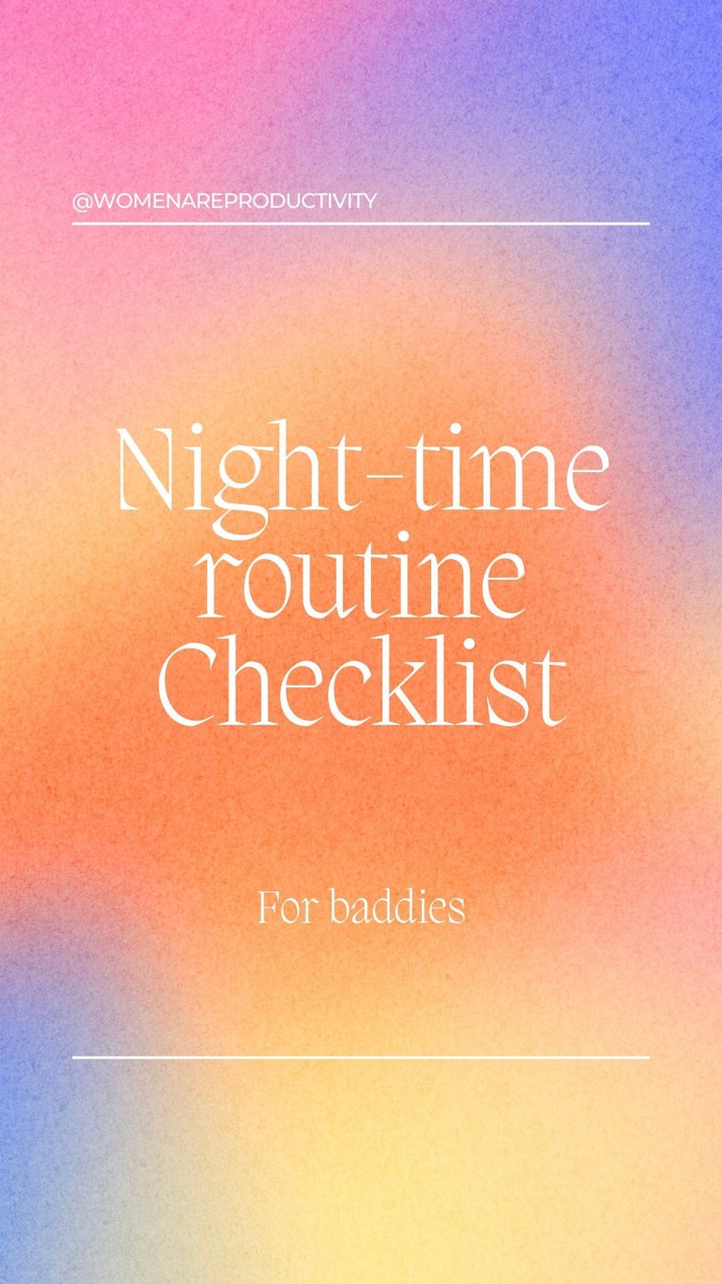 Night Routine Checklist - Etsy