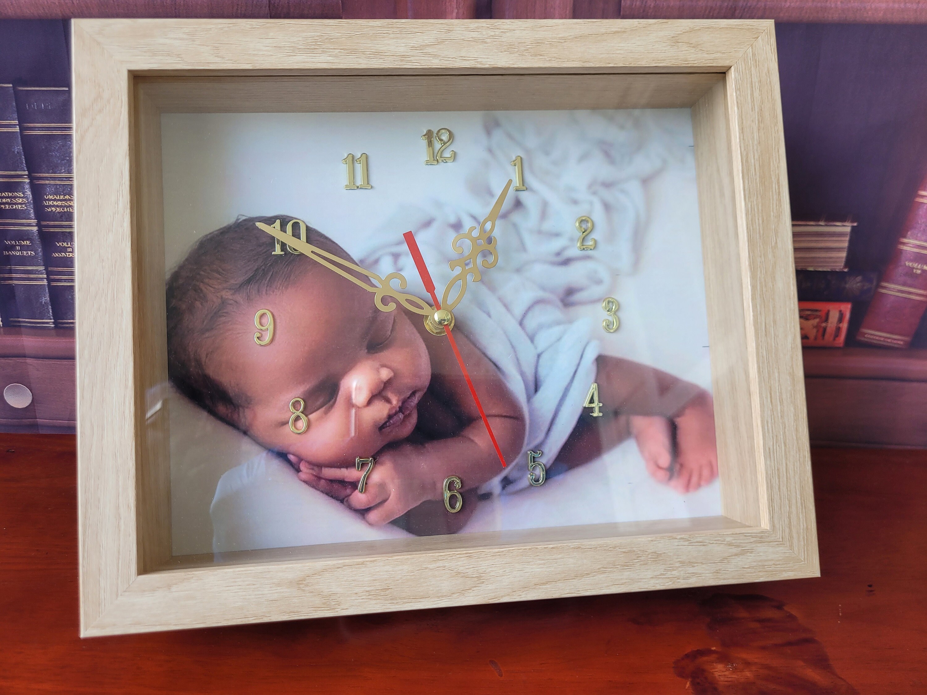 Newborn Personalized Photo Gift Picture Portrait Clock Customized Baby ...