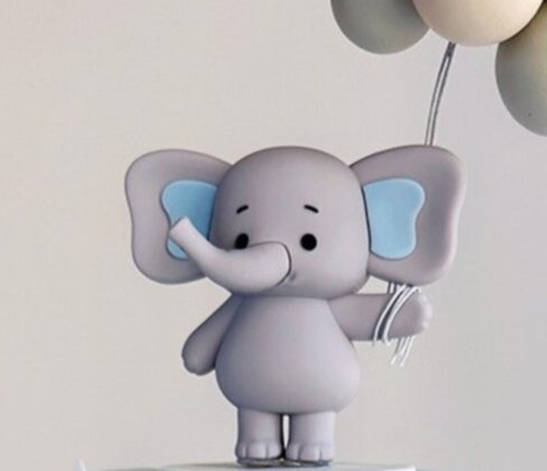Mini Elephant Cake Topper Fondant Elephant Cake Topper - Etsy