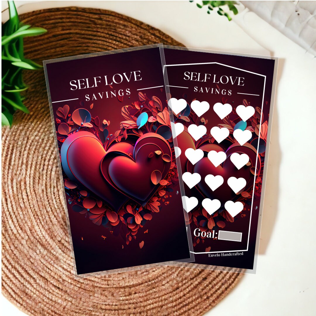 Self Love Laminated Savings Challenge A6 Budget Binder Cash Envelope ...