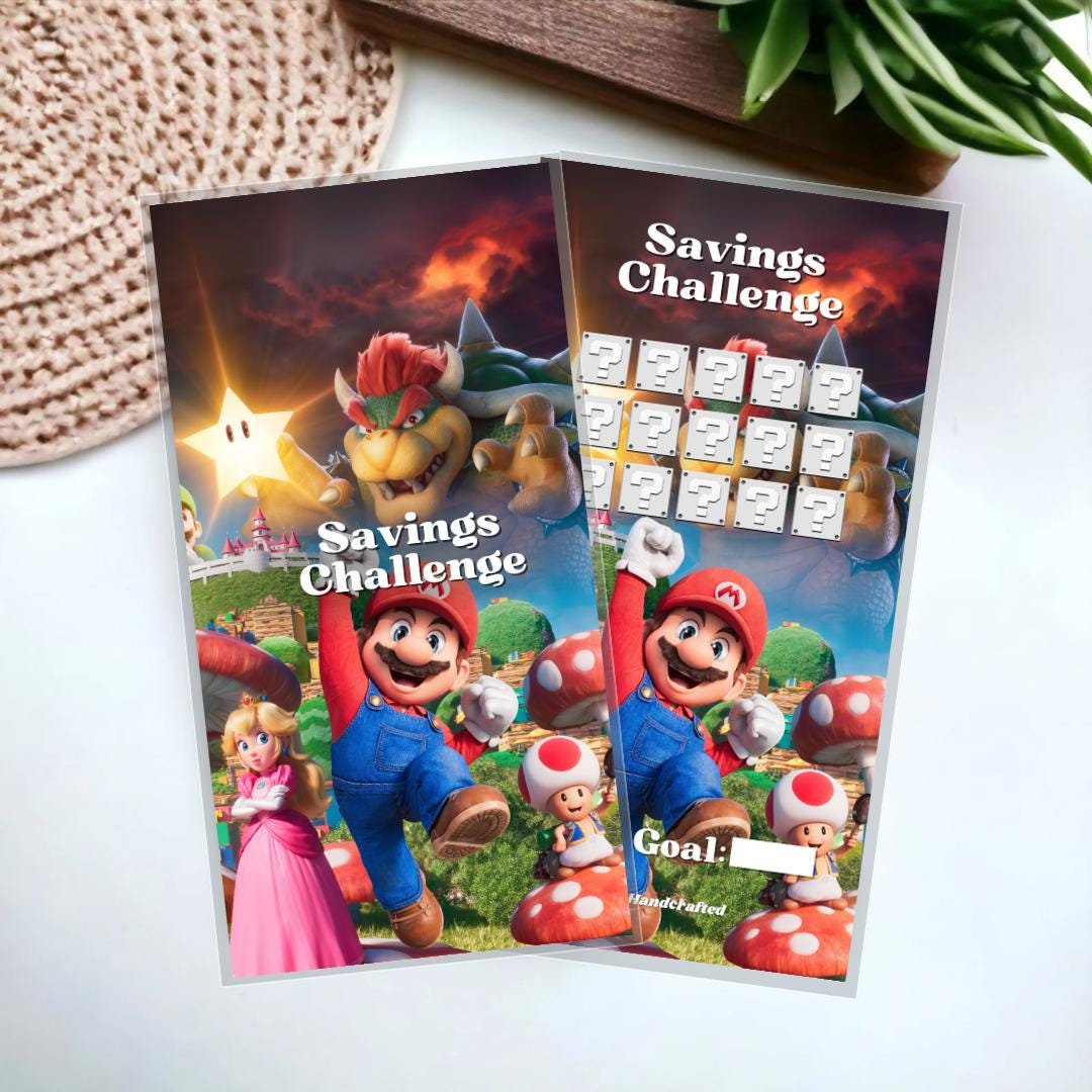 Mario A6 Laminated Savings Challenge | A6 Budget Binder Cash Envelope ...