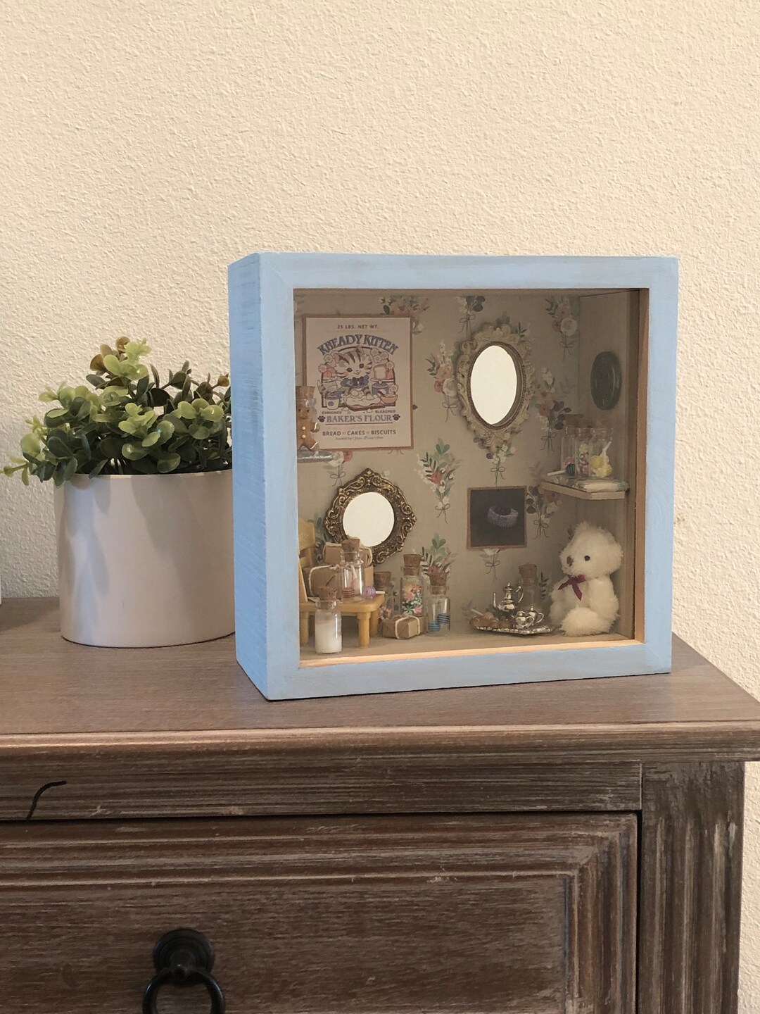 Handmade Book Nook little Candy Shop Cute Bookshelf Decor W/ Mirrors ...