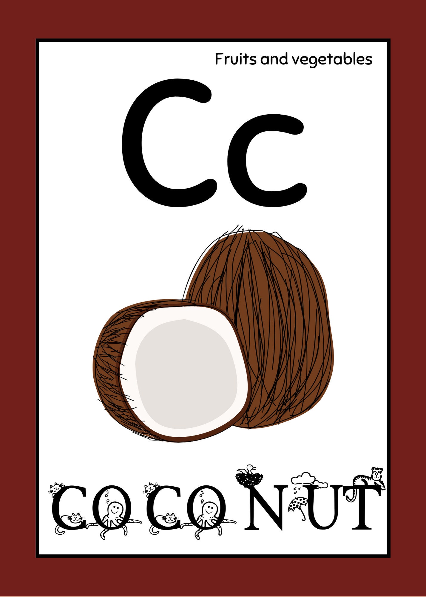 ABC Flashcards-fruits and Vegetables Edition - Etsy