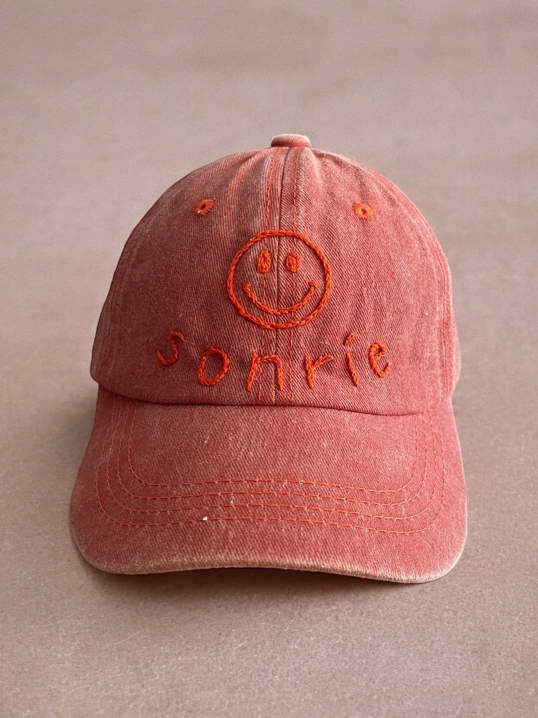 Kids Sonríe Hand-stitched Spanish Language Hats, Custom Embroidered ...