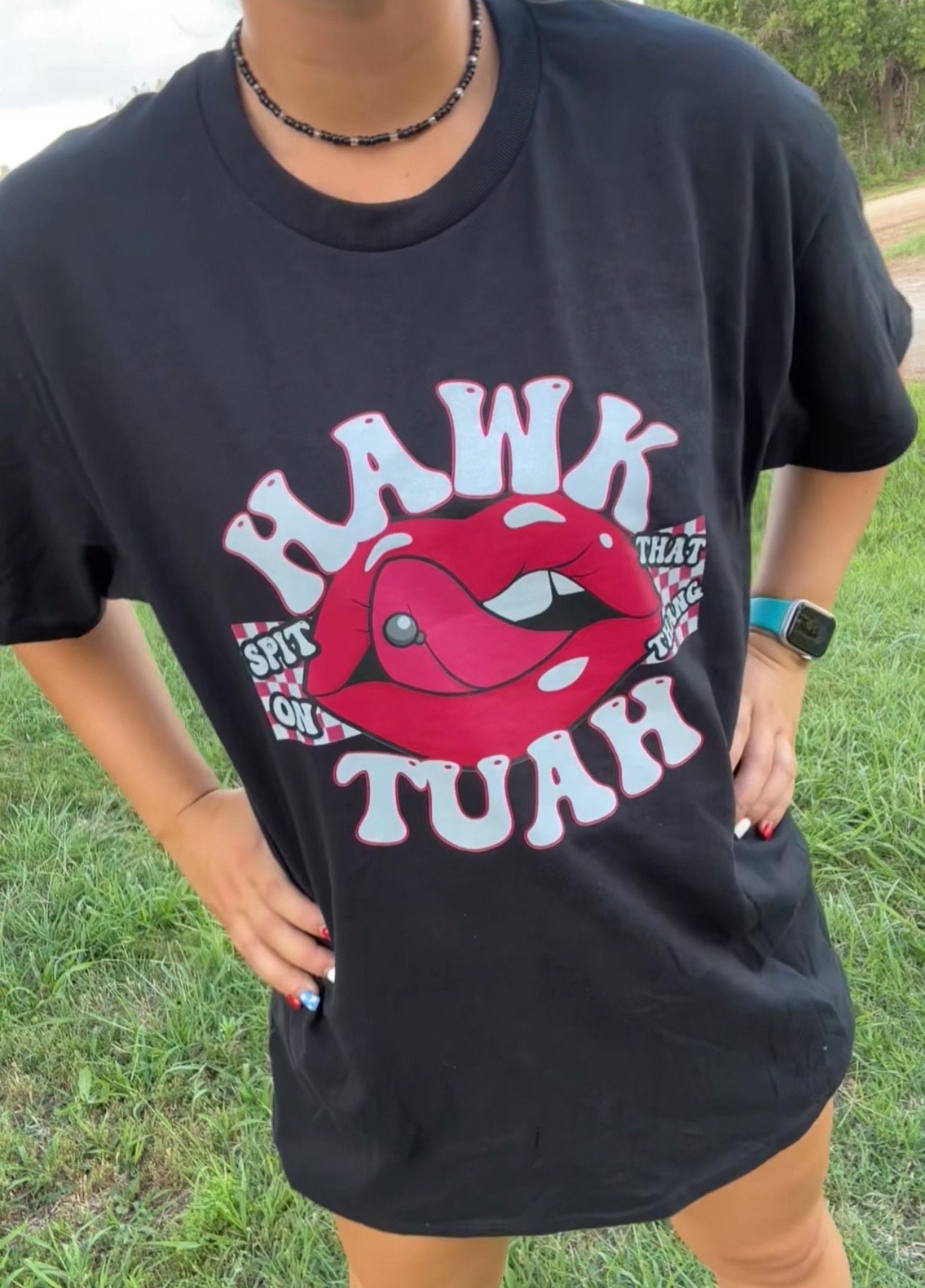 Hawk Tuah Spit on That Thang Funny Viral Tiktok Shirt, Tattoo Mom ...