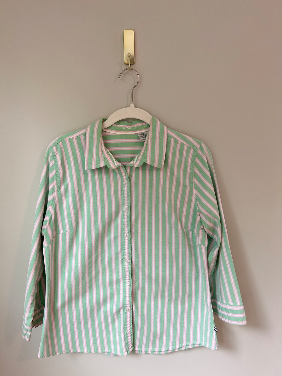 Vintage 2000s Y2K IZOD Preppy Pastel Button Down Striped - Etsy