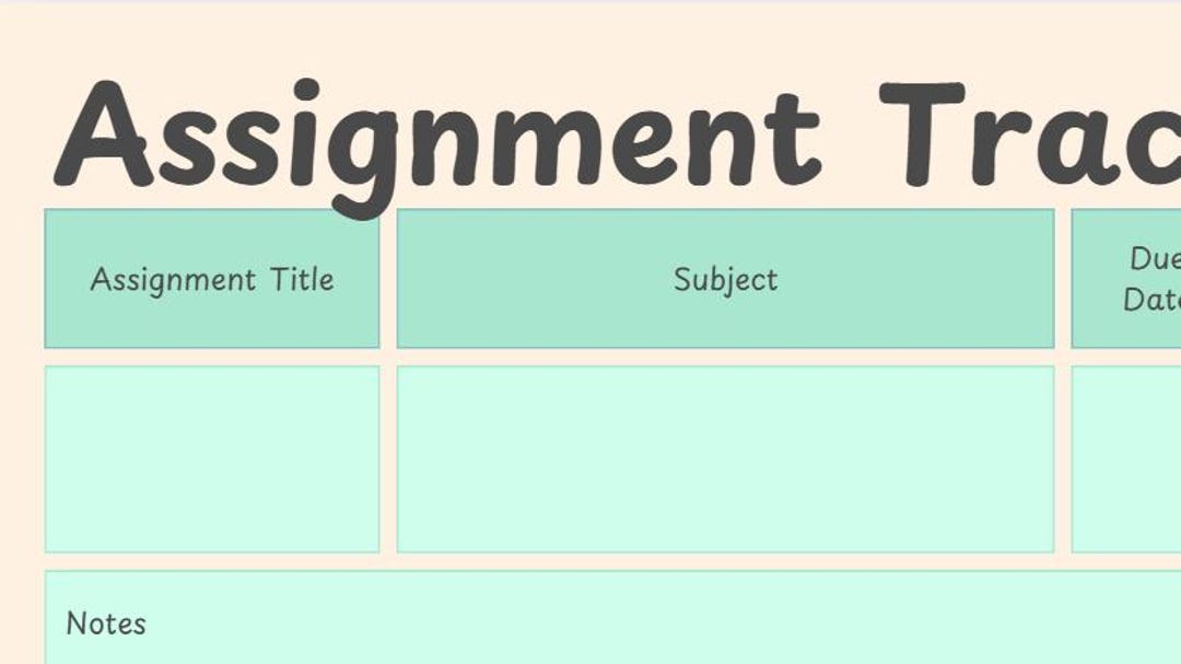 Assignment Tracker Canva Template - Etsy