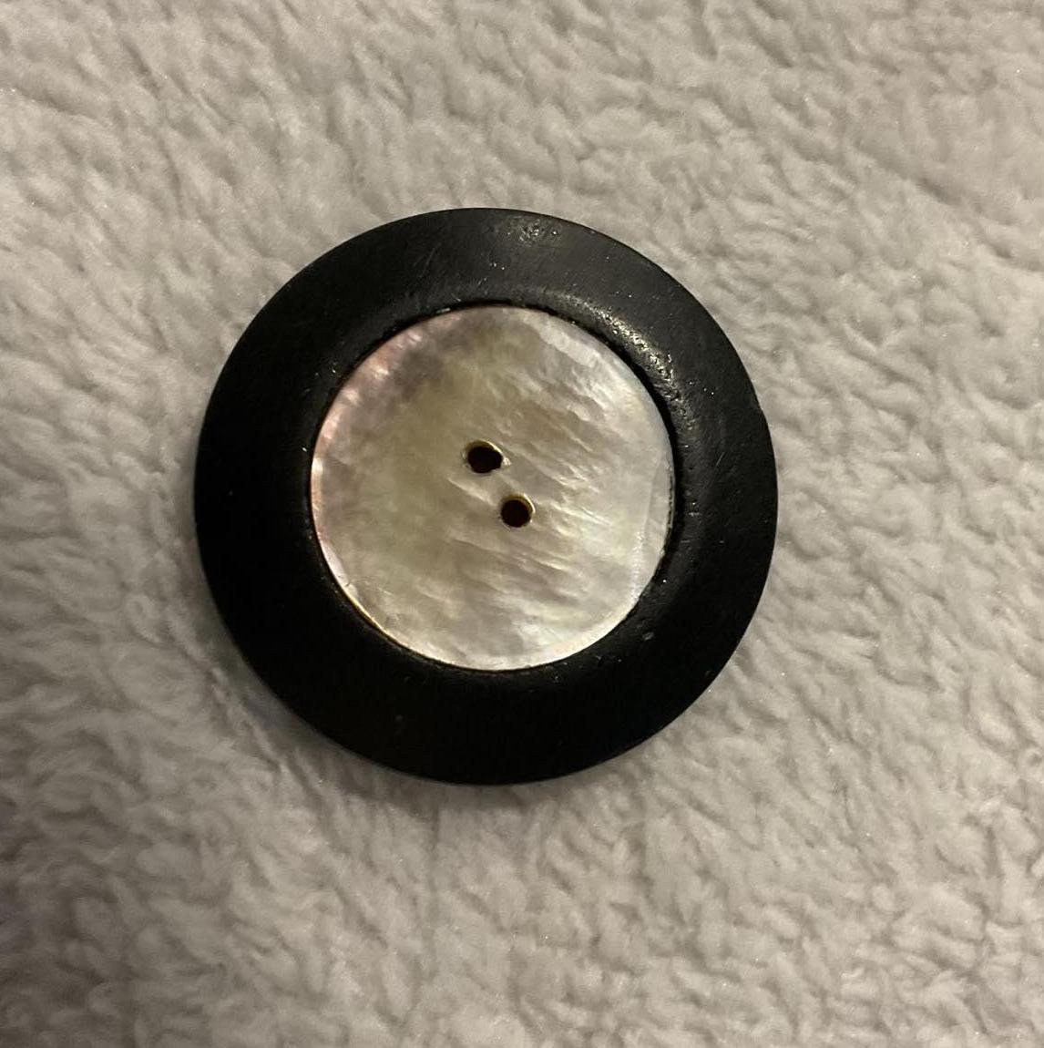 Large Antique Composition Button With Mother of Pearl Center. Two Hole ...