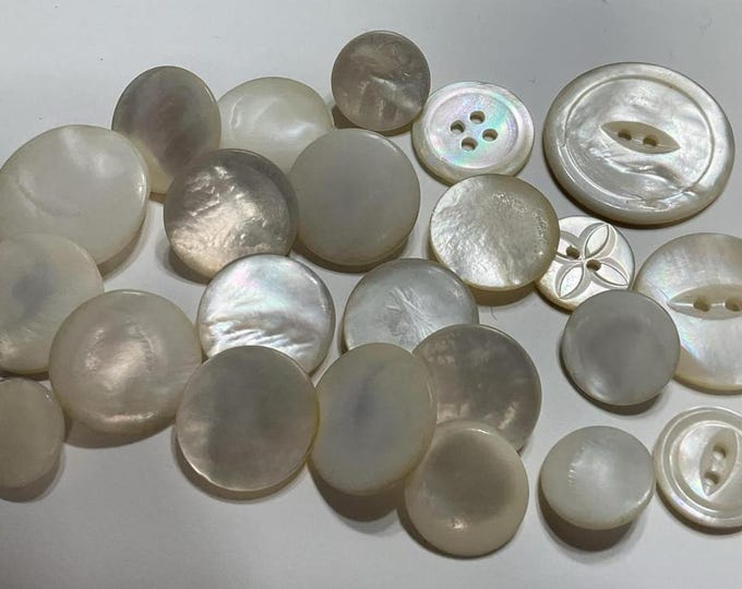 Lot of Antique MOP Buttons. Mother of Pearl With Self-shank and Loop ...