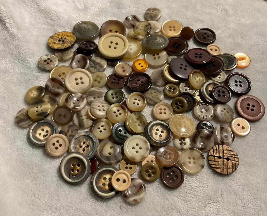 106 Earth Tone Vintage Buttons. Two and Four Hole. Shank. Maroons ...
