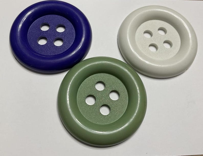 Very Large Plastic Buttons. Different Colors. 4 Hole 6 Colors 2 Inch ...