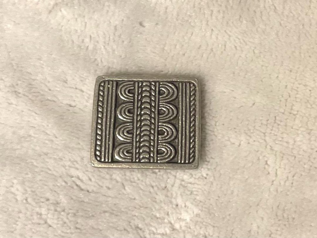 Danforth Pewter Vintage Button, Square African Rope Design - Etsy