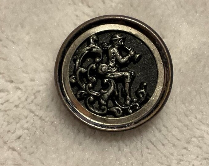 Antique Twinkle Picture Button. Brass and Steel. Steel Twinkle Edging. Peter Pan Story Button ...