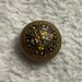 Victorian Perfume Button. Velvet and Brass. Floral Design. 5/8 Inch ...