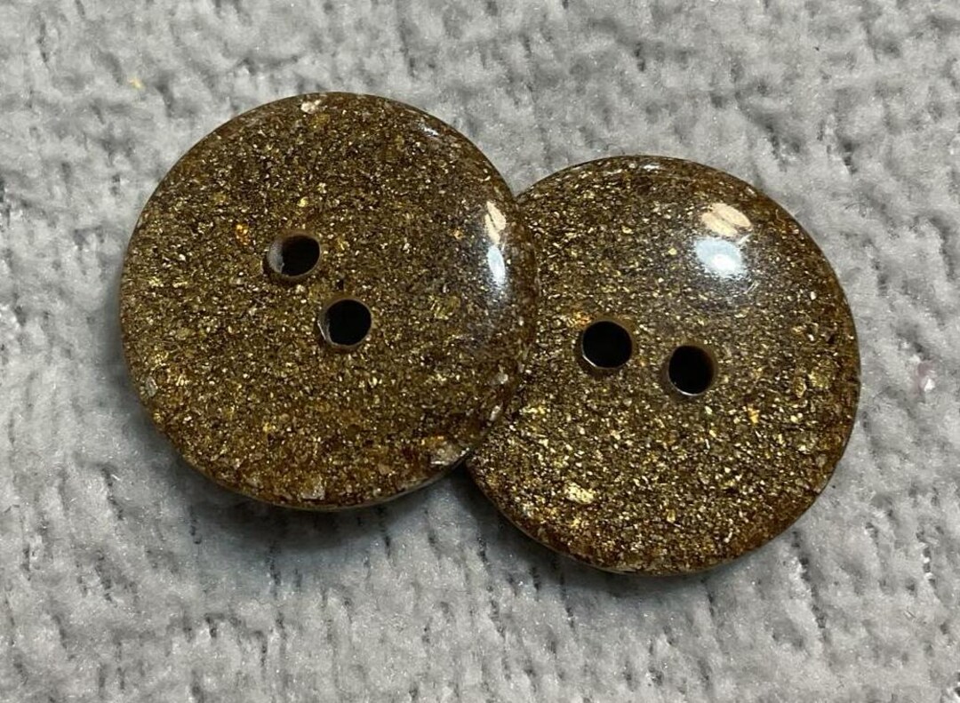 Gold Glitter Vintage Buttons. Two Hole Sew-through. 3/4 Inch Each. for ...
