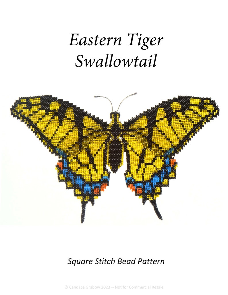 Eastern Tiger Swallowtail Square Stitch Bead Pattern - Etsy